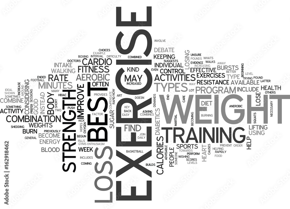 WHATS THE BEST EXERCISE FOR WEIGHT LOSS TEXT WORD CLOUD CONCEPT Stock ...