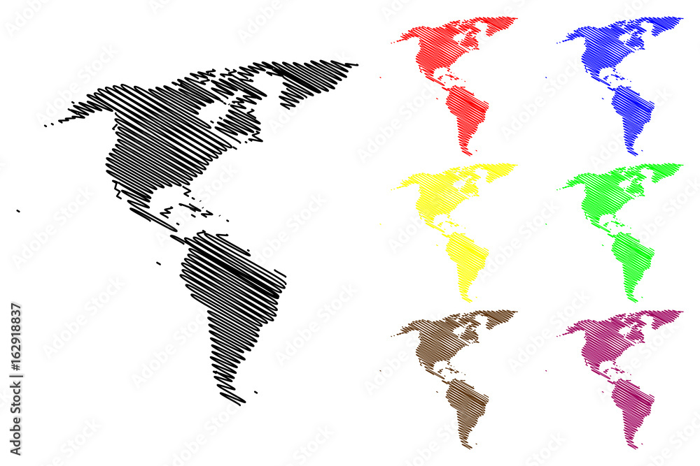 Map of America vector illustration, scribble sketch America Stock ...