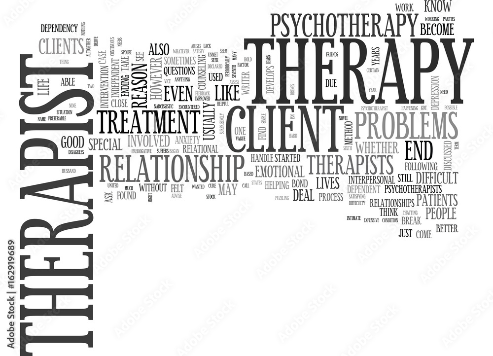 WHEN THERAPY BECOMES BOTHERSOME TEXT WORD CLOUD CONCEPT Stock Vector ...