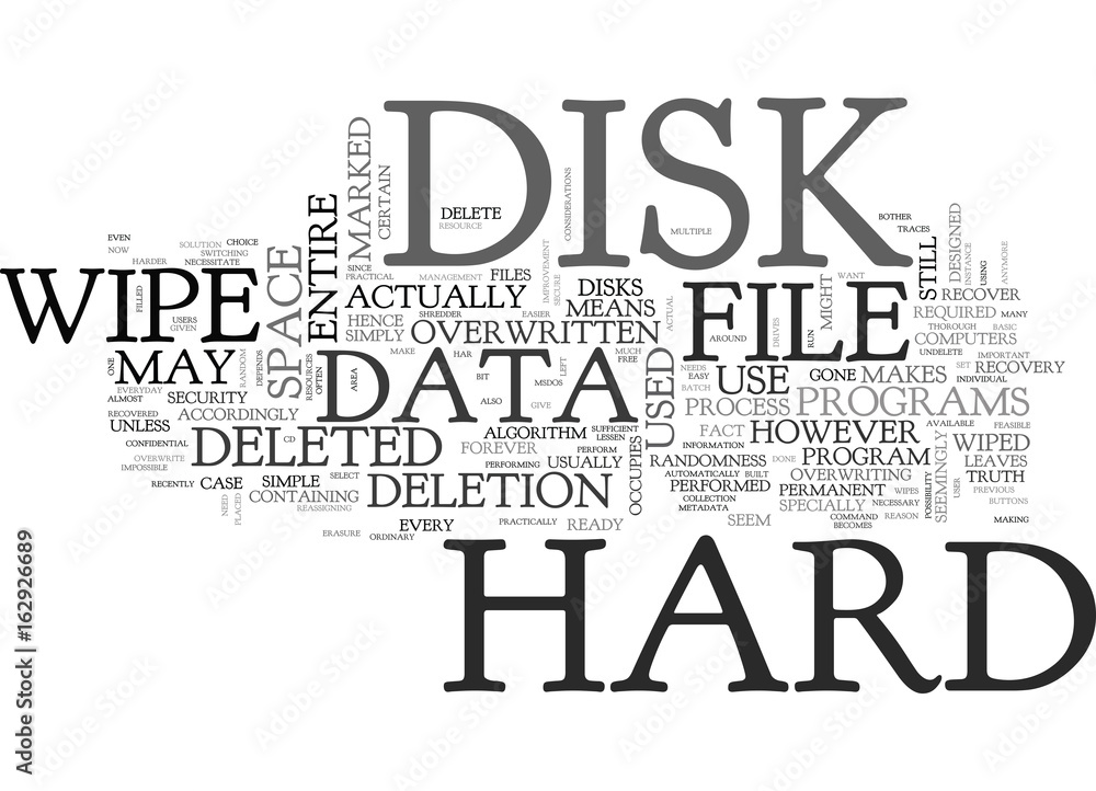 WHY BOTHER TO WIPE HARD DISK DRIVES TEXT WORD CLOUD CONCEPT Stock ...