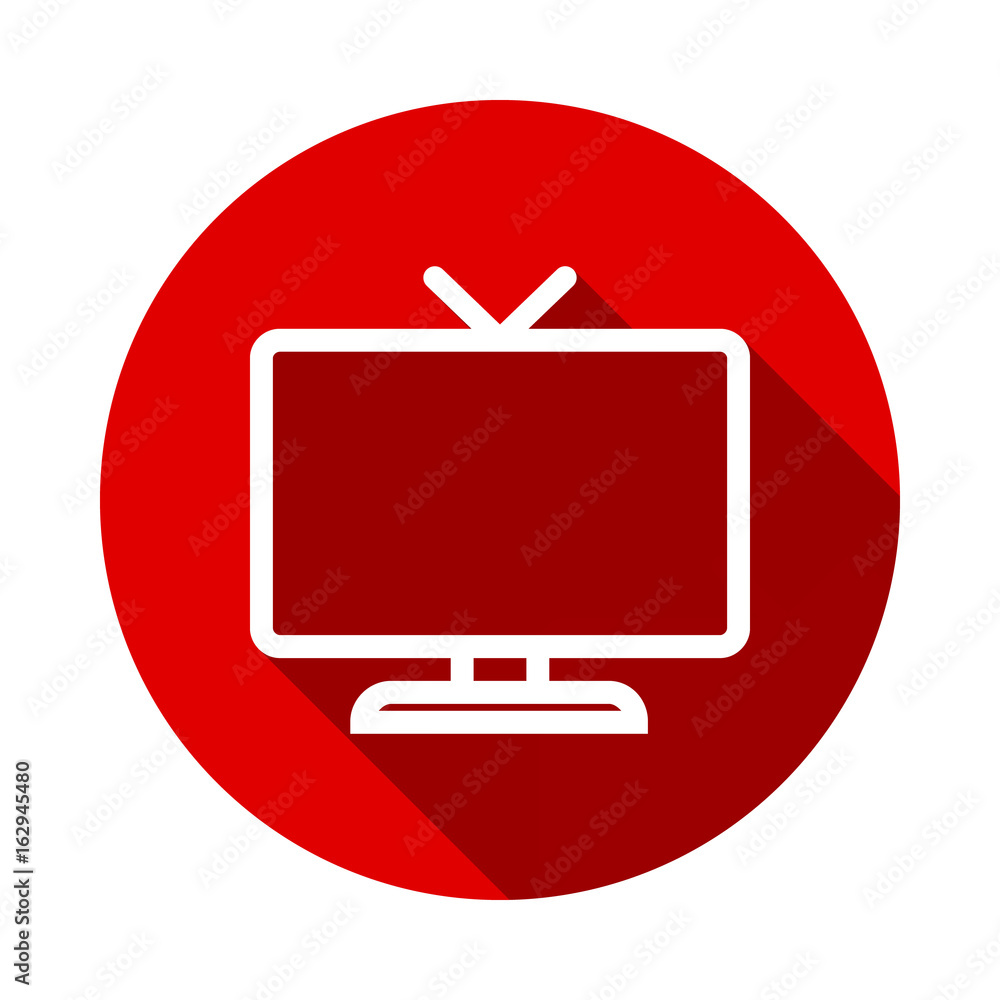 Tv Icon in trendy flat style isolated on grey background. Television ...
