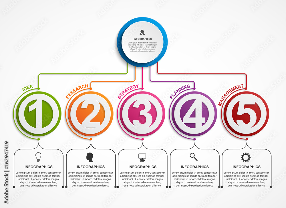 Infographic design organization chart template. Stock Vector | Adobe Stock