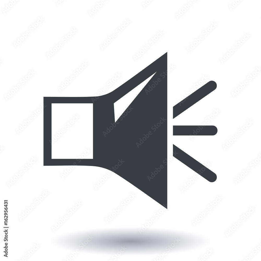 Loud speaker icon. Speaker volume sign icon. Sound symbol. Flat design ...