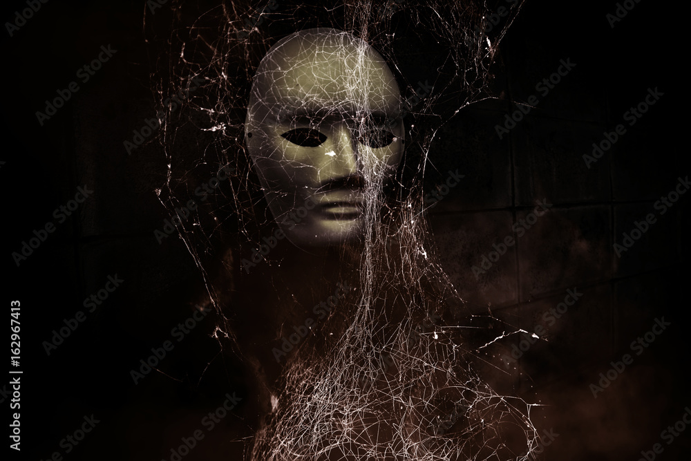 Woman Covered In Spider Web