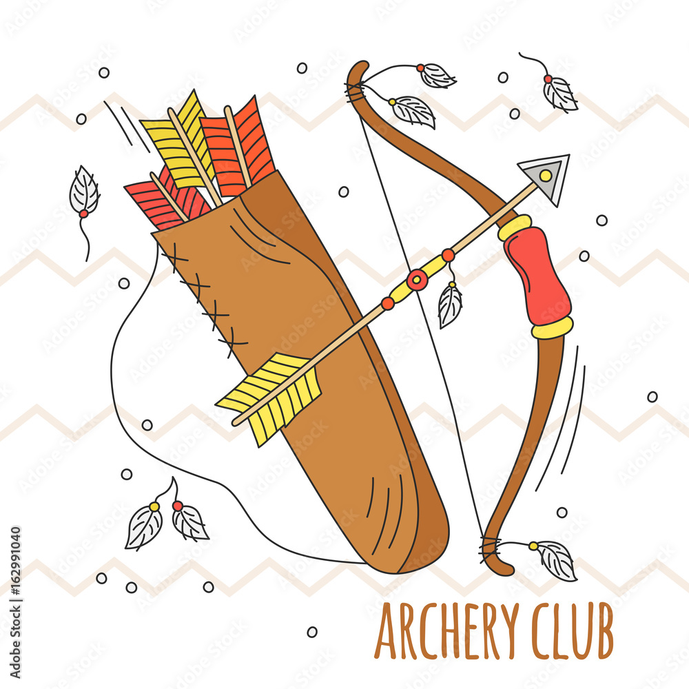 Cartoon Indian Bow And Arrow