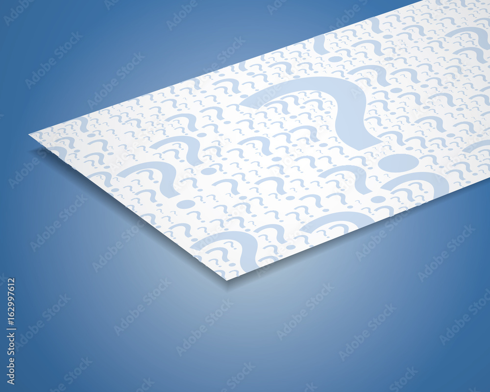 Vector Random Question Marks On White Paper Card Stock Vector | Adobe Stock
