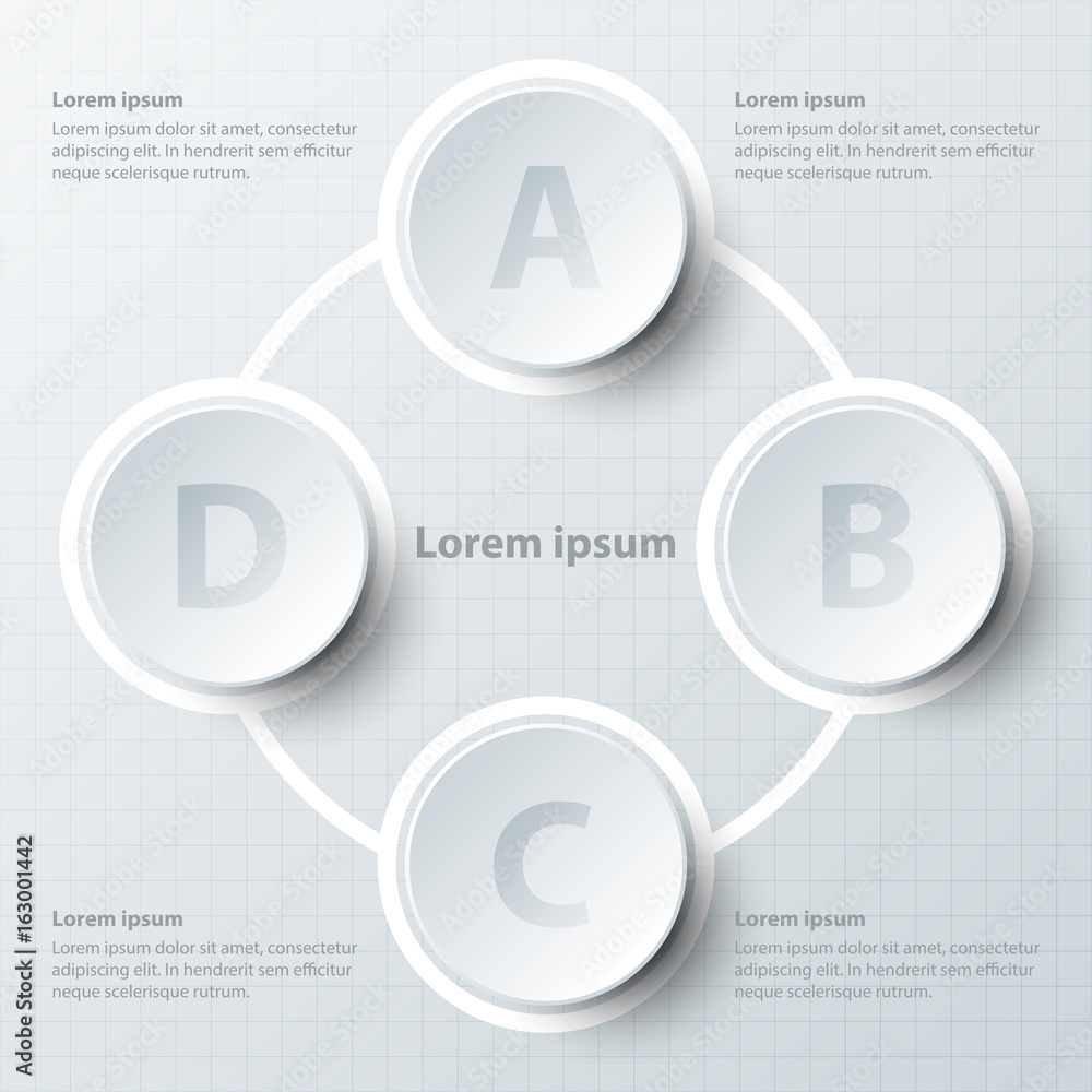 Four topics 3d paper circle in cycle loop sequence for website ...