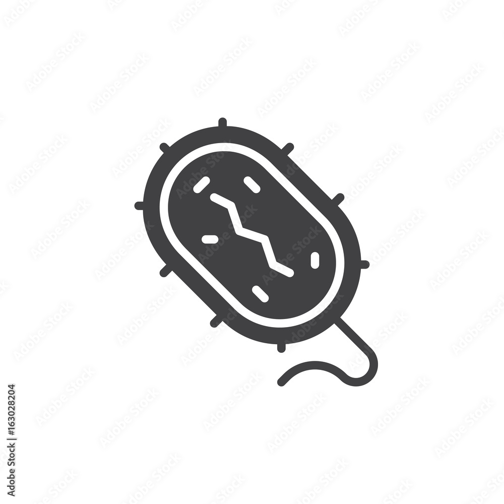 Bacteria icon vector, filled flat sign, solid pictogram isolated on ...