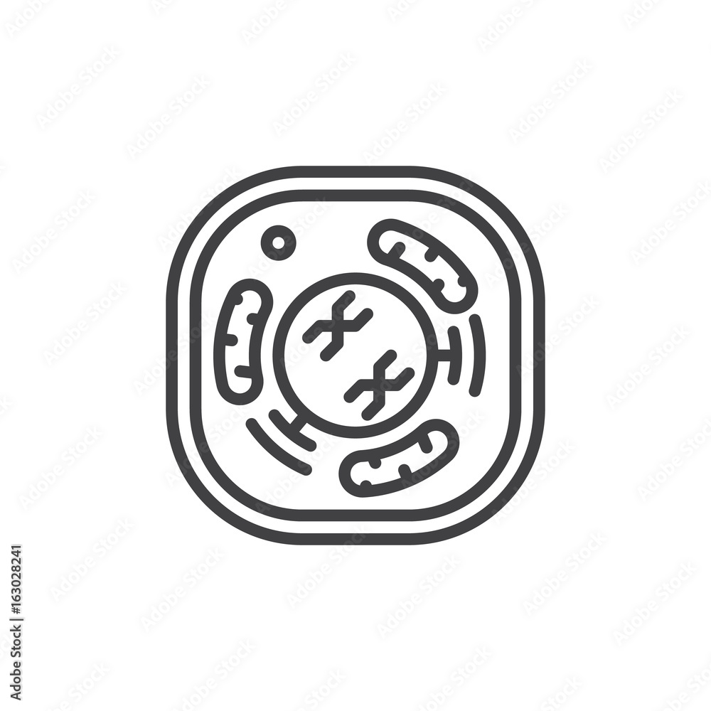 Cell line icon, outline vector sign, linear style pictogram isolated on ...