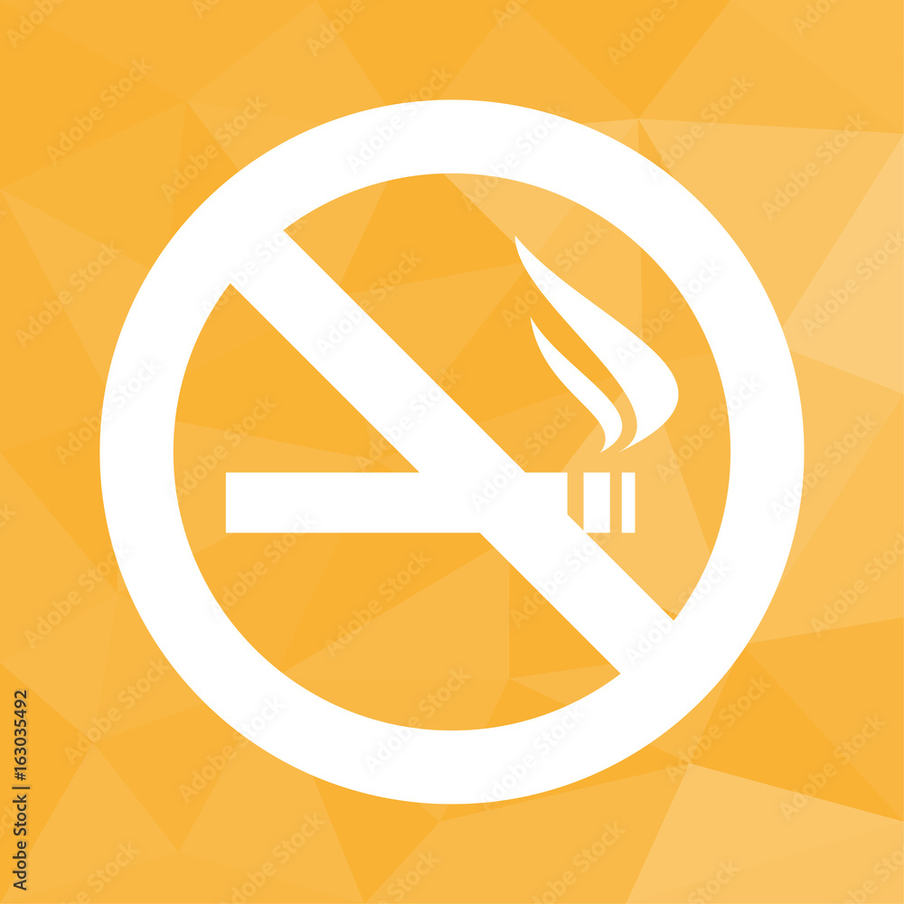 Rauchverbot - Icon mit geometrischem Hintergrund gelb Stock ...