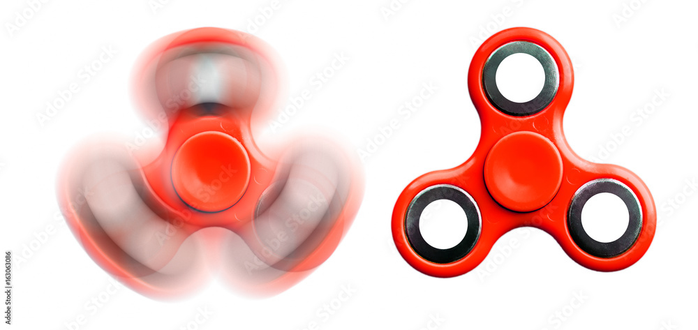 Red Fidget Spinner isolated on white background Stock Photo | Adobe Stock