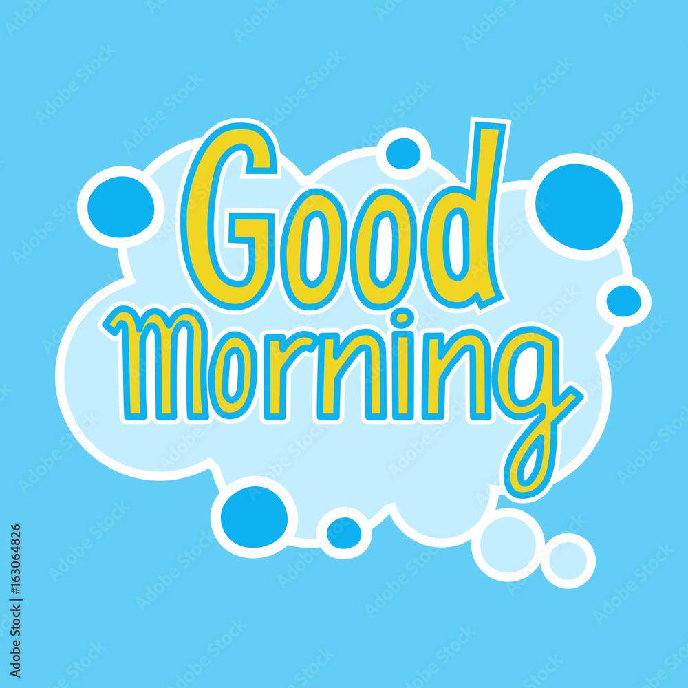 Good Morning Sticker Social Media Network Message Badges Design Vector ...