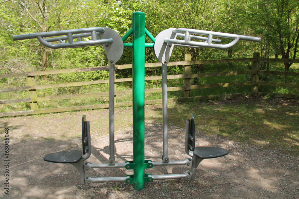 Outdoor Gym Fitness Pull Down Challenger Equipment. Stock Photo | Adobe ...