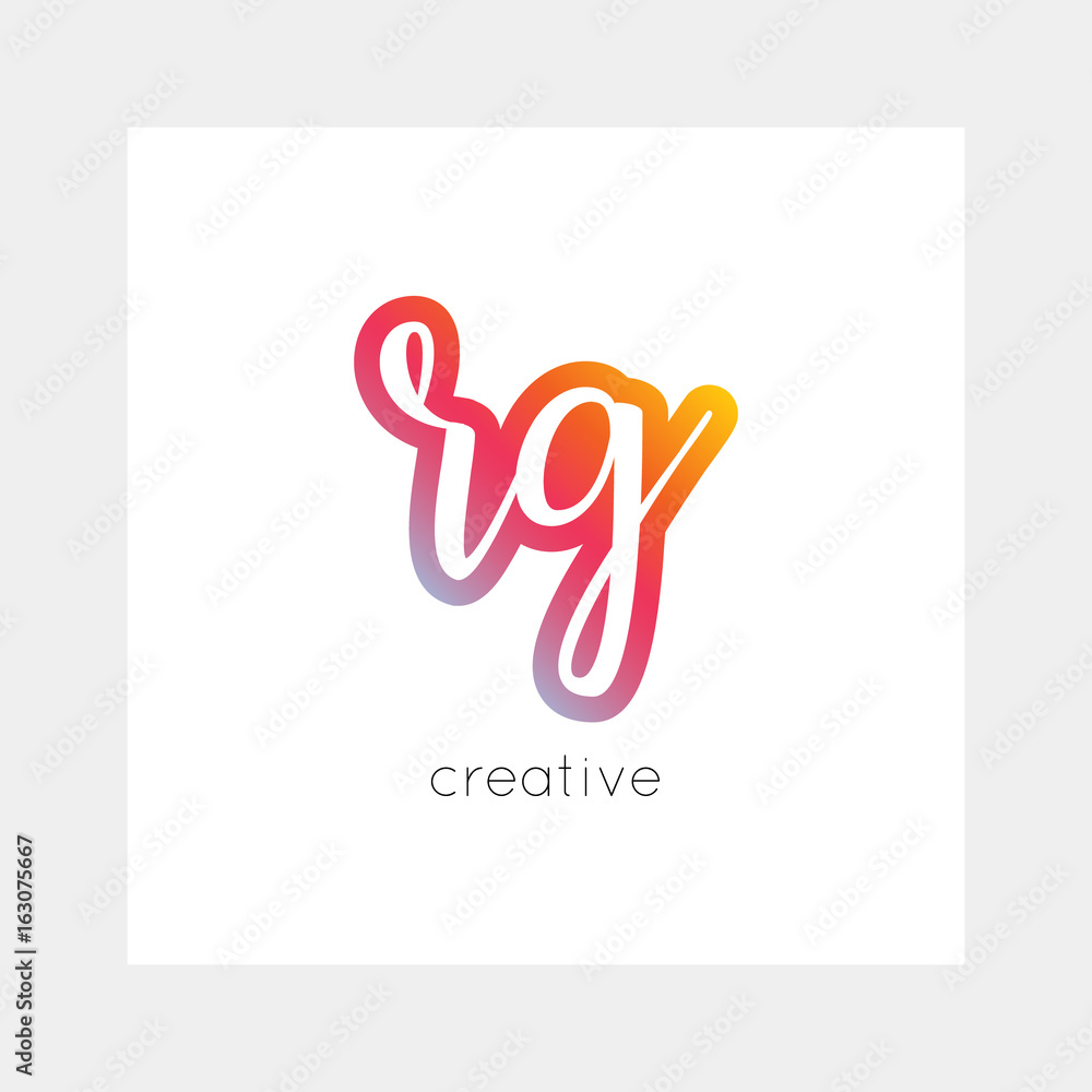 RG logo, vector. Useful as branding, app icon, alphabet combination ...