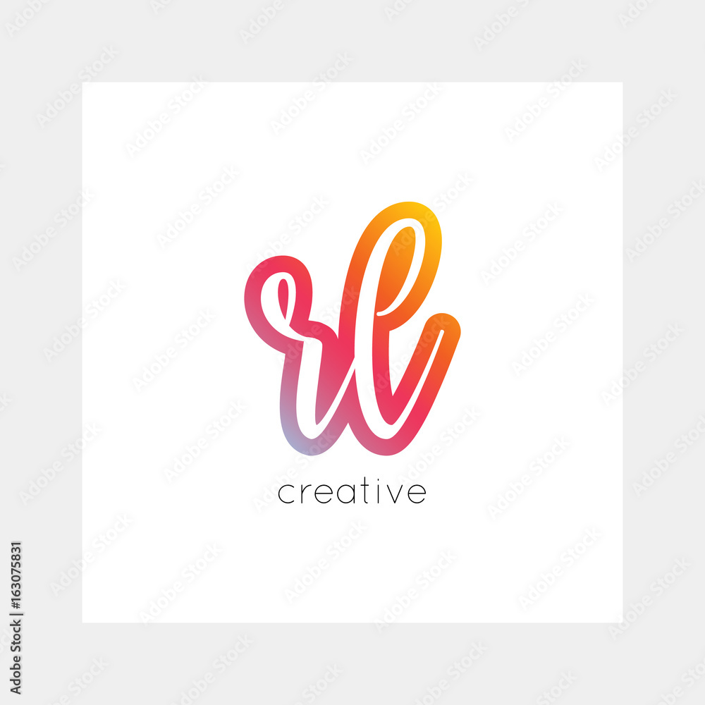 RL logo, vector. Useful as branding, app icon, alphabet combination ...