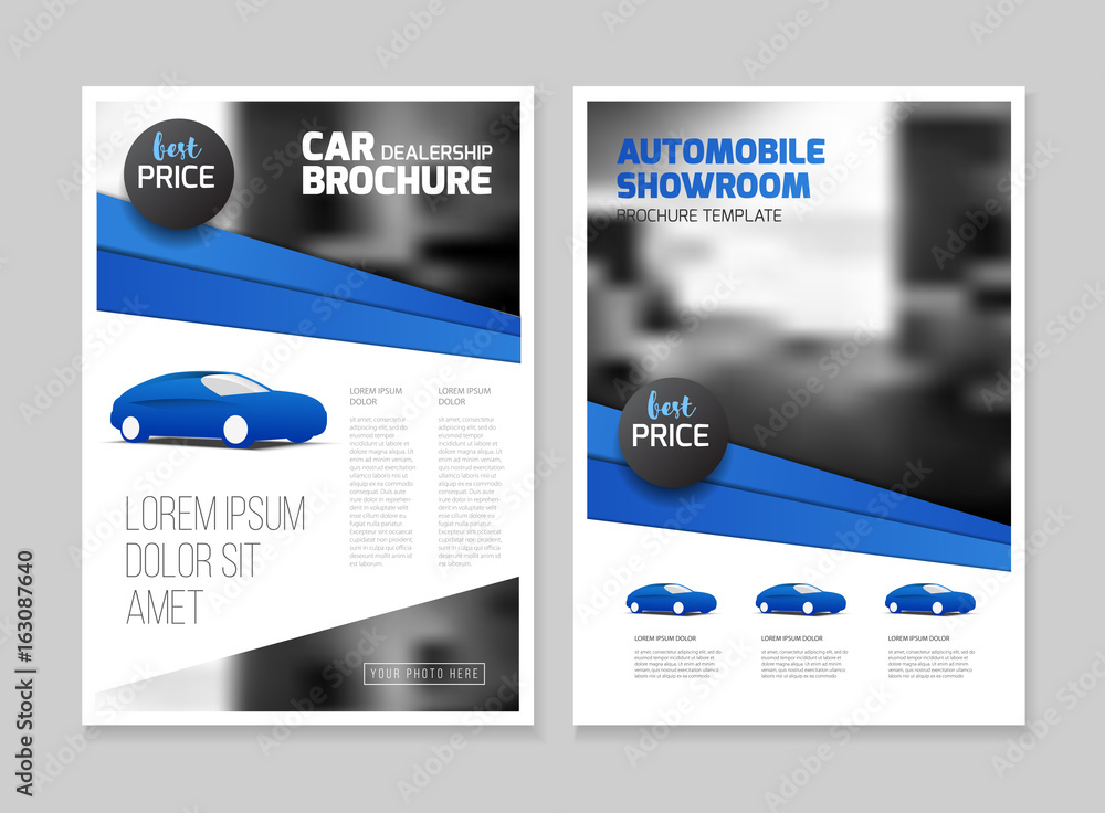 Car dealership brochure. Automobile showroom Leaflet Stock Vector ...
