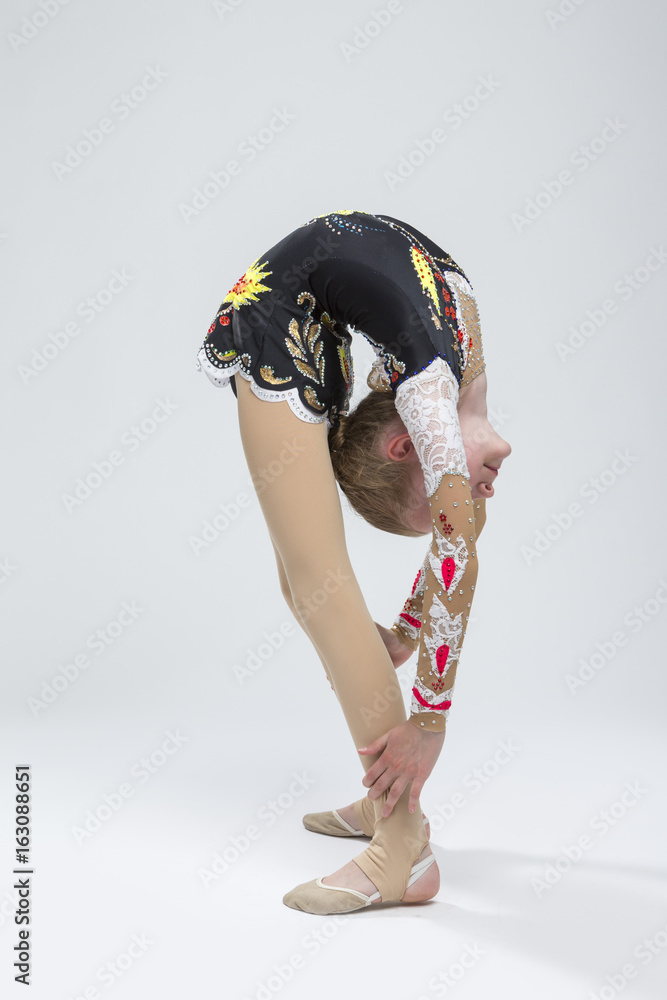 Sport concepts and Ideas. Young Caucasian Female Rhythmic Gymnast ...