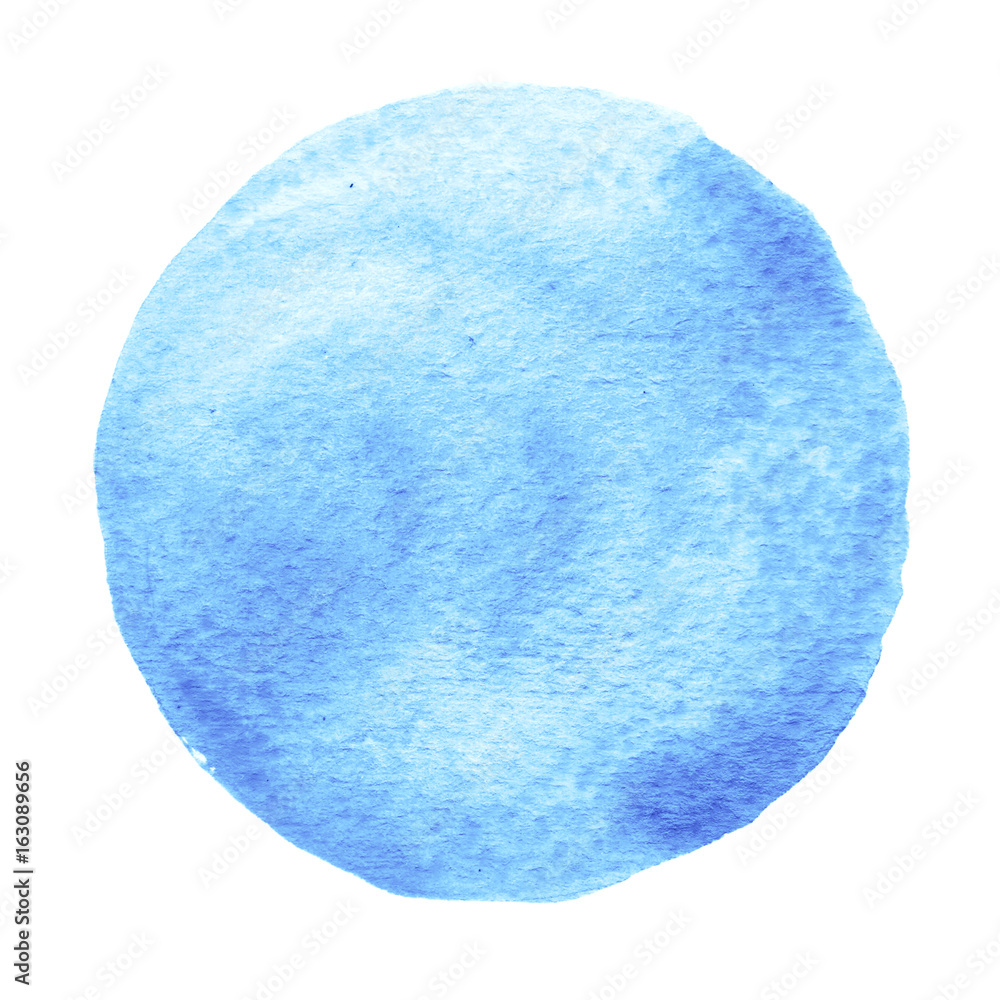 Watercolor blue circle on white background Stock Illustration | Adobe Stock