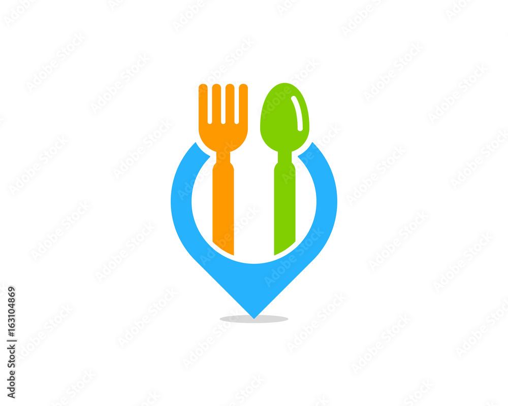 Food Location Icon Logo Design Element Stock Vector | Adobe Stock