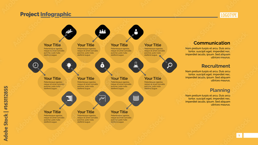 Eleven Points Diagram Slide Template Stock Vector | Adobe Stock