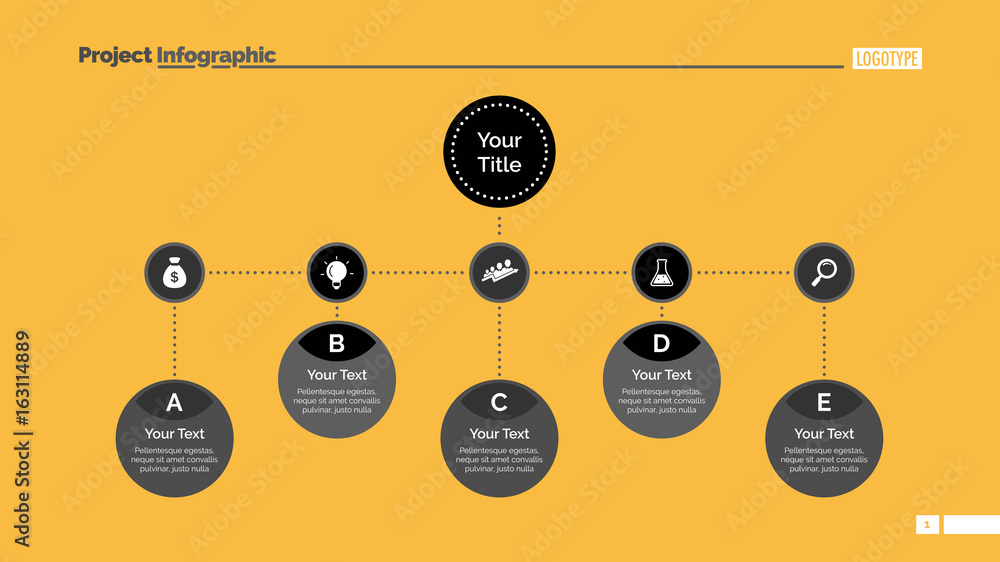 Simple Mind Map Diagram Slide Template Stock Vector | Adobe Stock