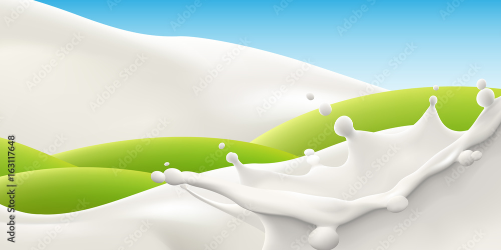 Realistic milk background hig quality vector illustration for design ...