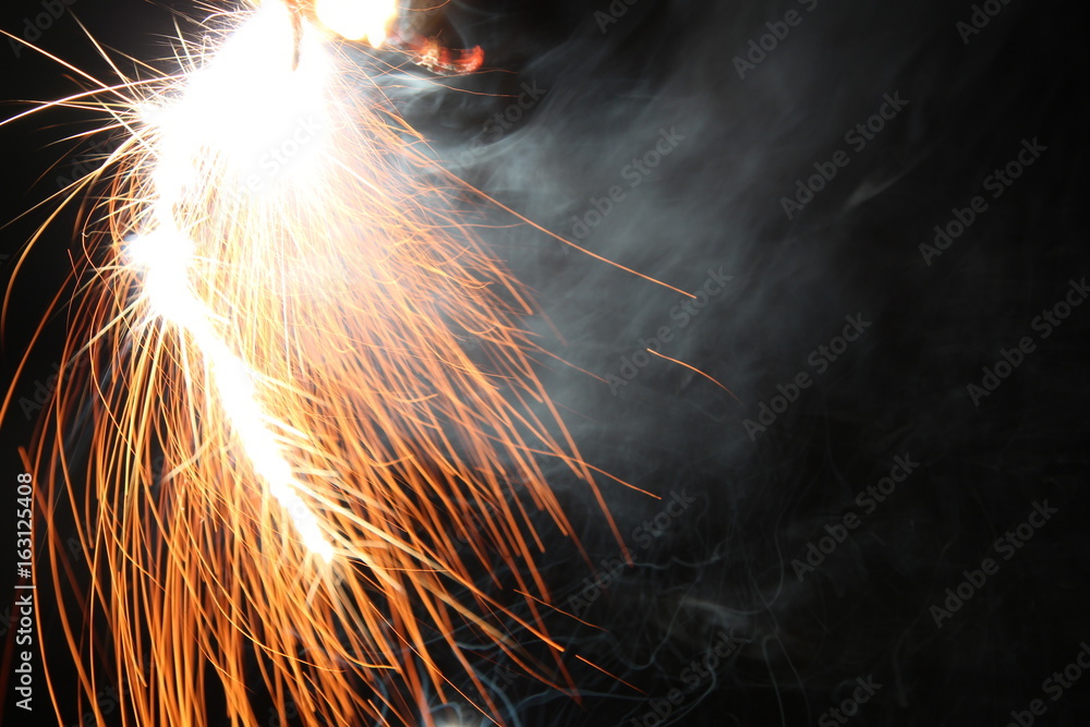 Abstract Texture Background of Fire Sparks With Motion Blur Effect Over ...
