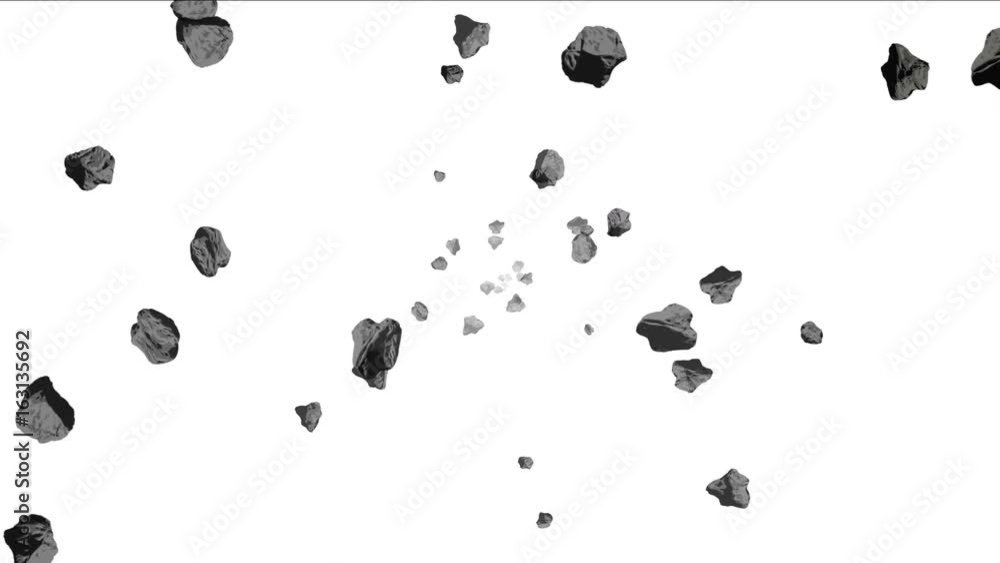 4k Meteorite mining stone tumbling in outer space asteroids universe ...