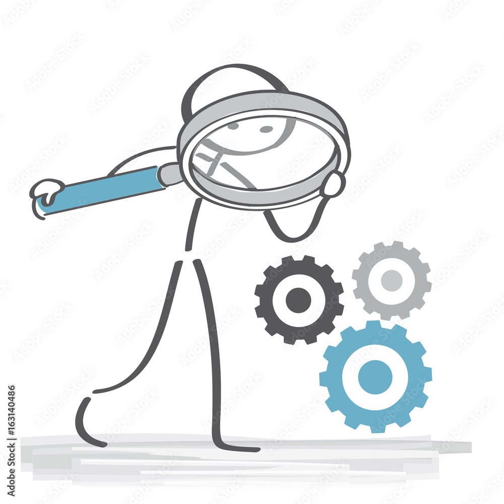 Prozessmanagement - Überprüfung mit Lupe Stock-Vektorgrafik | Adobe Stock