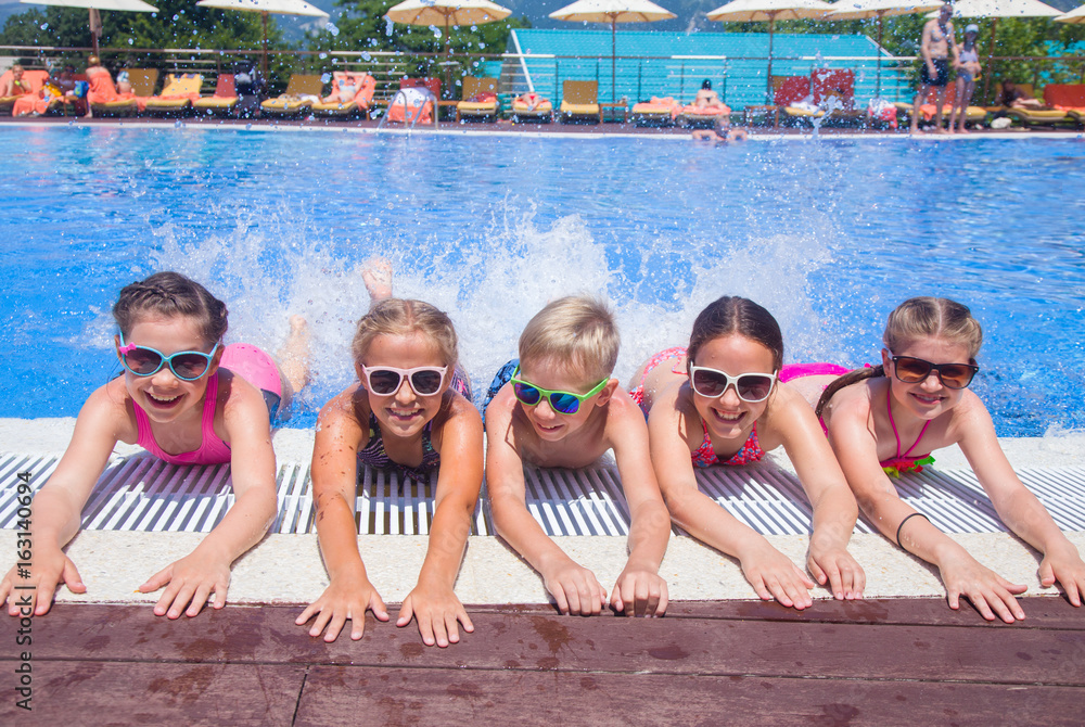 Children play in pool at the resort Stock-Foto | Adobe Stock