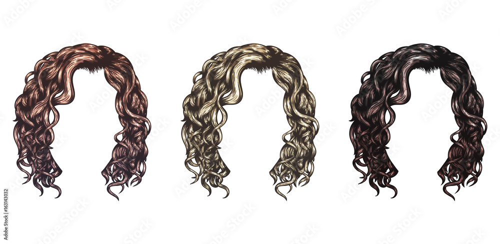 Set of isolated vector hairstyles Stock Vector | Adobe Stock