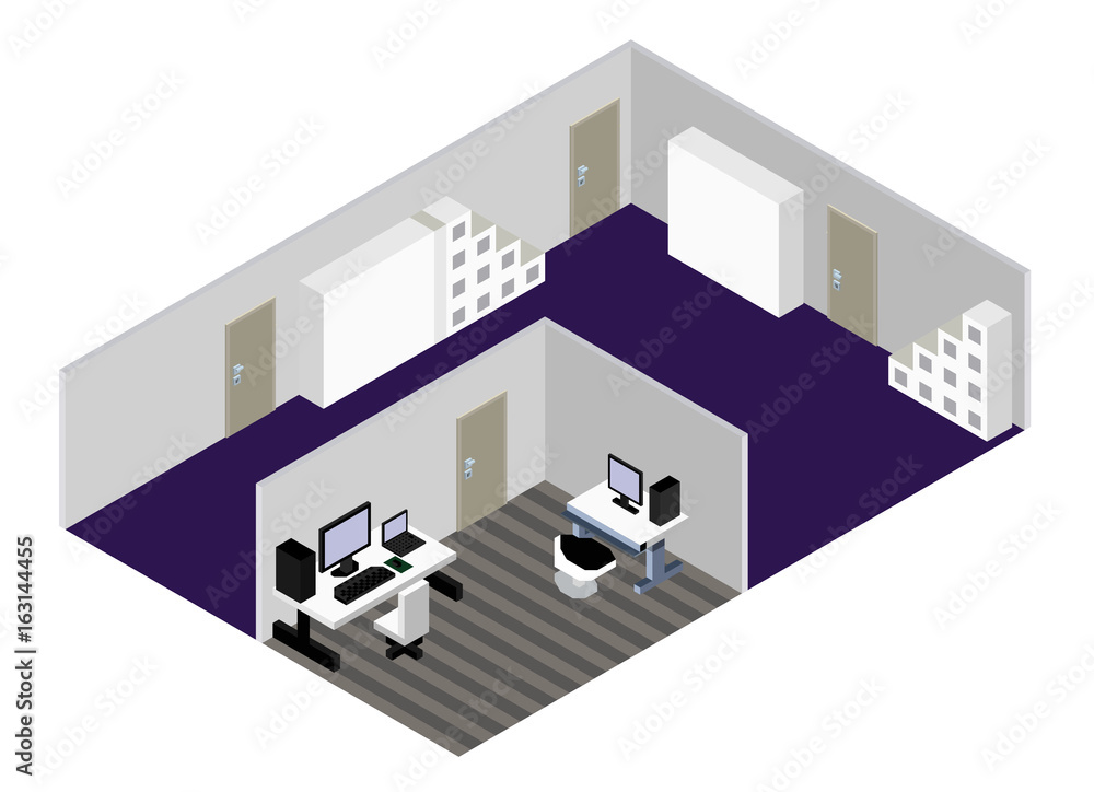 Isometric office design Stock Vector | Adobe Stock
