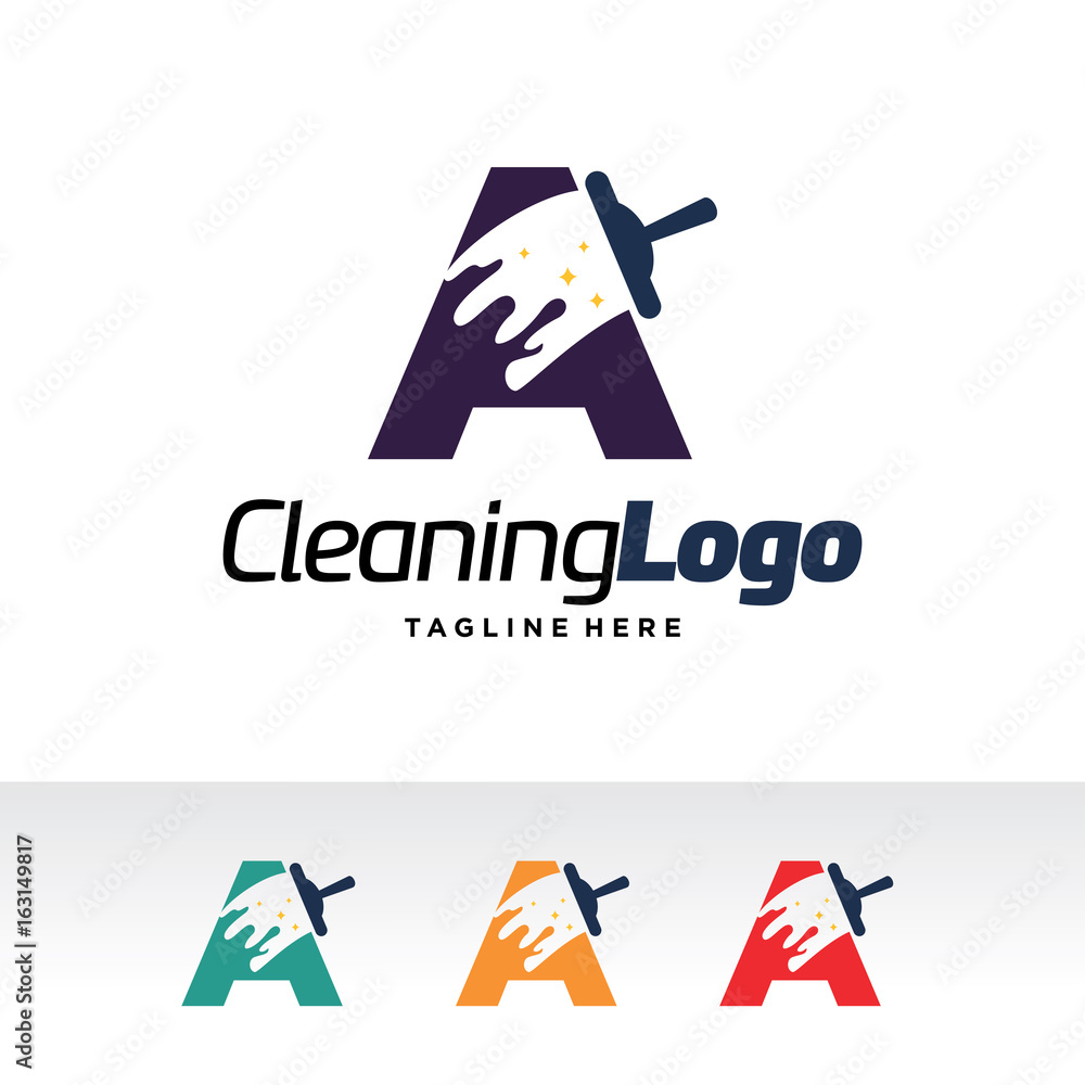 A Letter ,Cleaning Logo Template Design Vector, Emblem, Design Concept ...