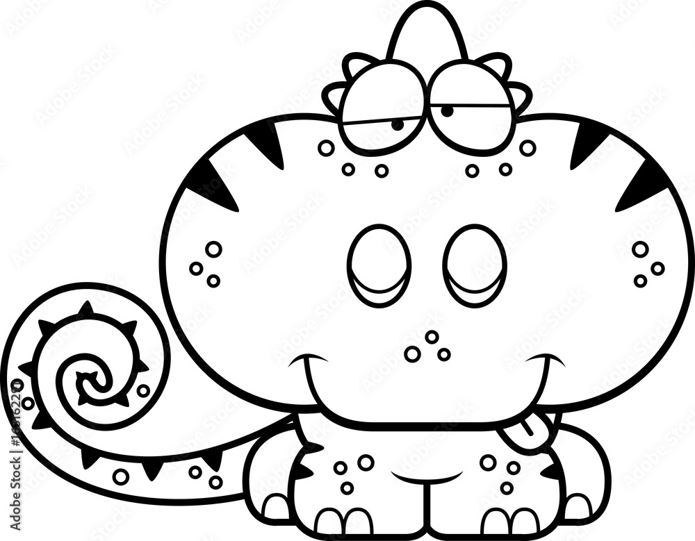 Cartoon Goofy Chameleon Stock Vector | Adobe Stock