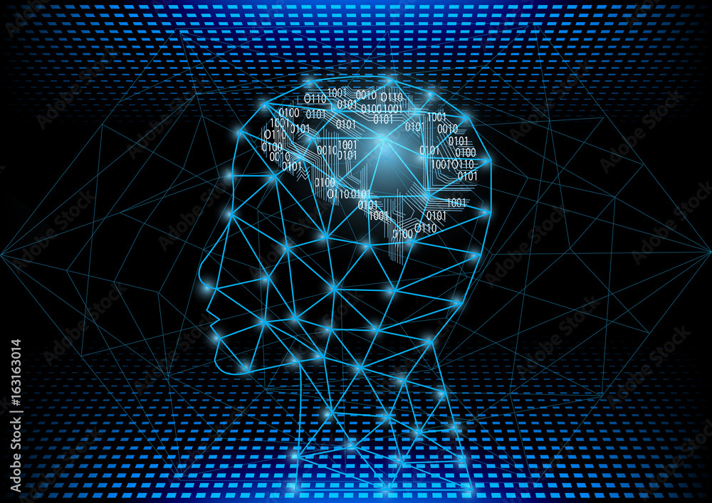 Abstract digital and technology background. Artificial Intelligence ...