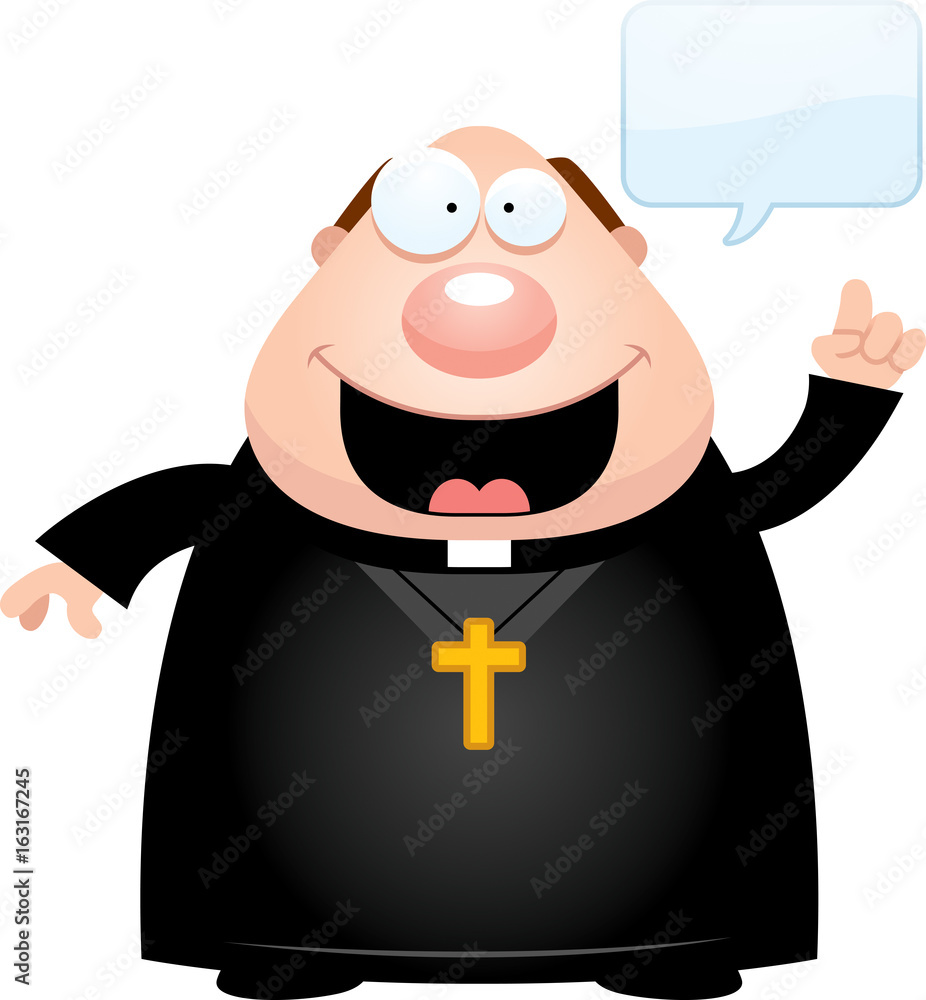 Cartoon Priest Talking Stock Vector | Adobe Stock