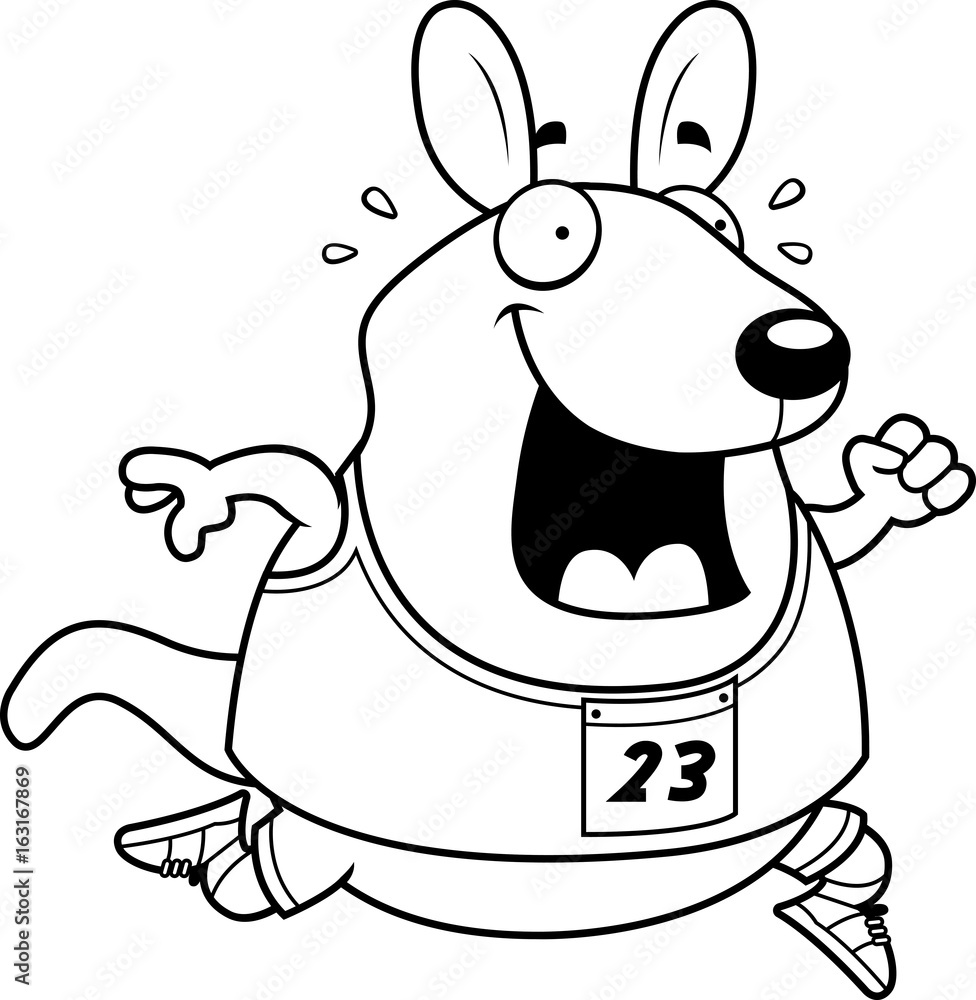 Cartoon Wallaby Running Race Stock Vector | Adobe Stock