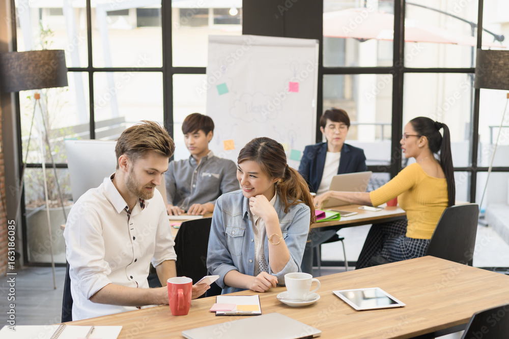 Happy workplace office. Stock Photo | Adobe Stock