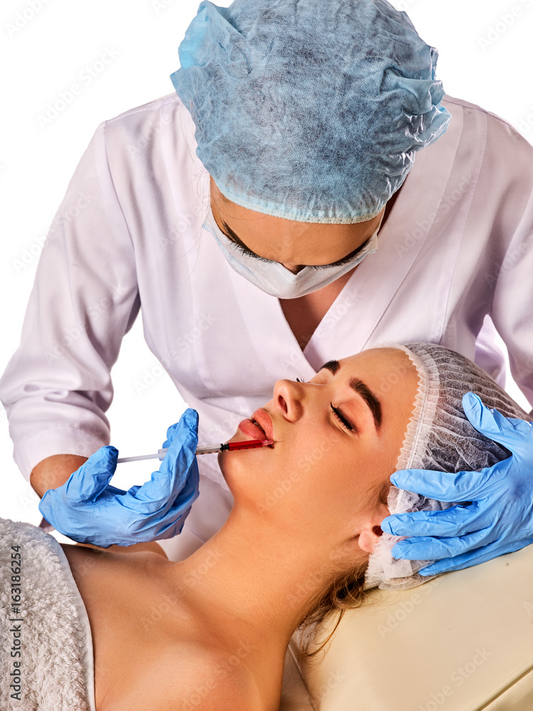 Filler injection for female face. Plastic aesthetic facial surgery in ... Filler injection for female face. Plastic aesthetic facial surgery in ...