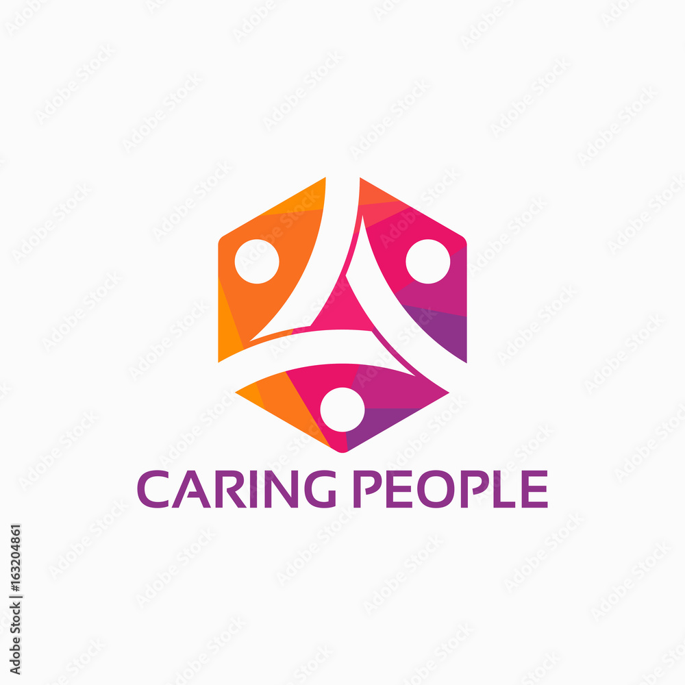 community logo template designs vector illustration, Caring logo ...