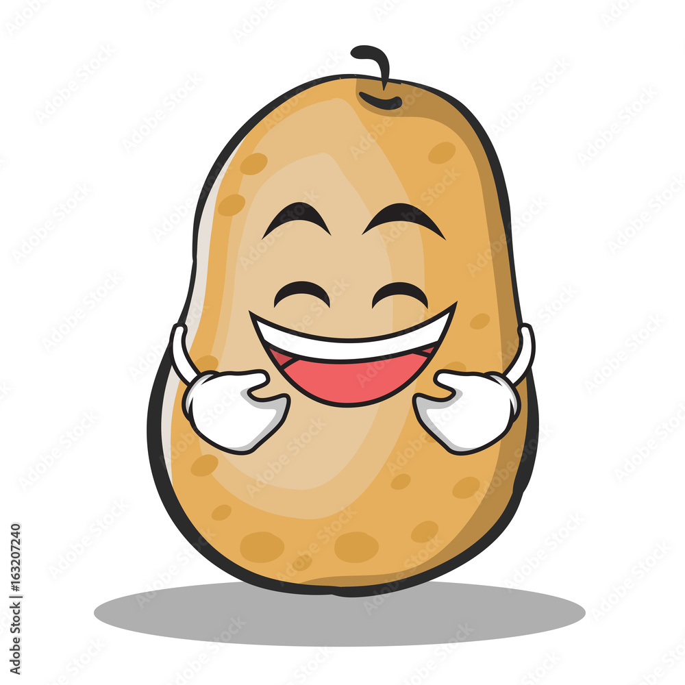 Laughing potato character cartoon style Stock Vector | Adobe Stock