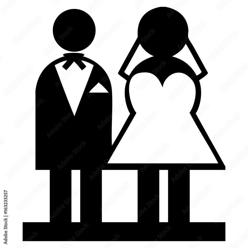Wedding Married Men Female Icon Stock Vector | Adobe Stock