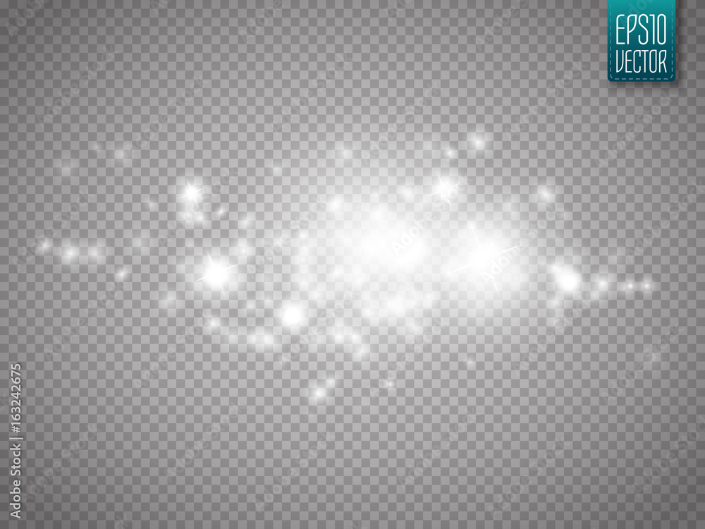 Glow light effect. Cloud of glittering dust. Vector illustration. Stock ...