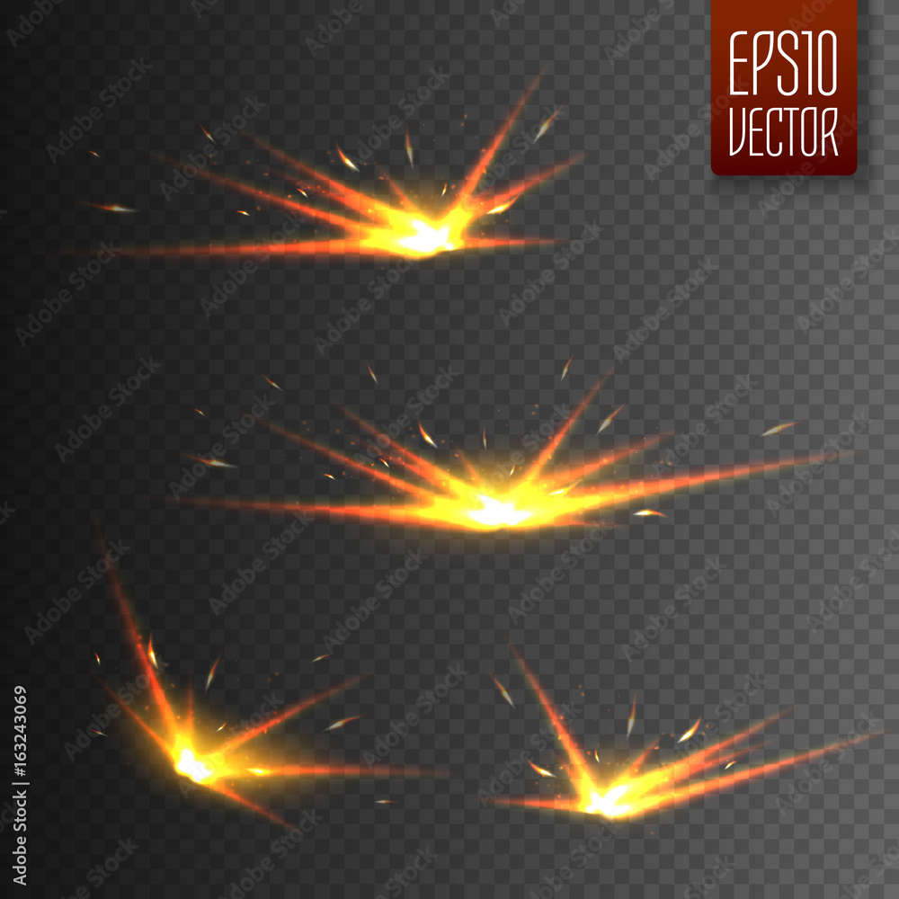 Sparks isolated on transparent background. Vector light effect Stock ...