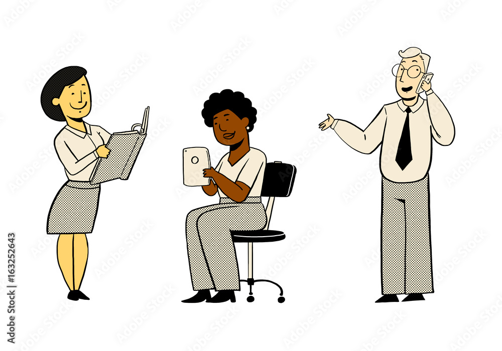 Office workers - Cartoon Stock Illustration | Adobe Stock