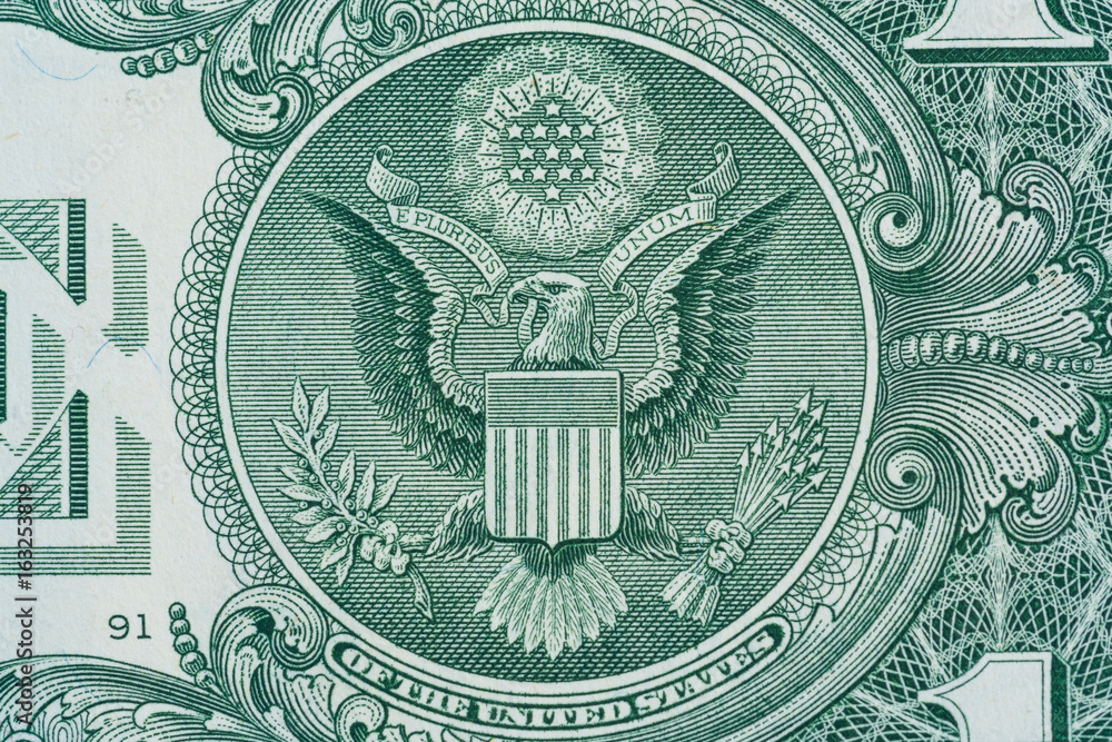 one dollar bill reverse macro - great seal of the United States on ...