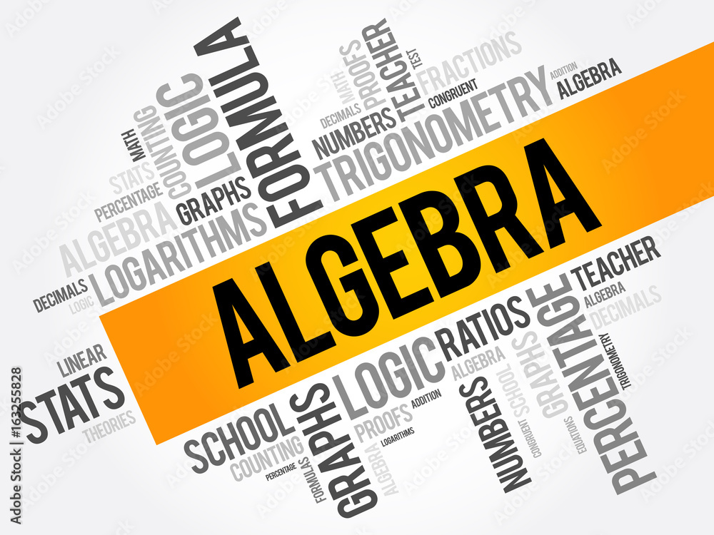 Algebra word cloud collage, education concept background Stock ...