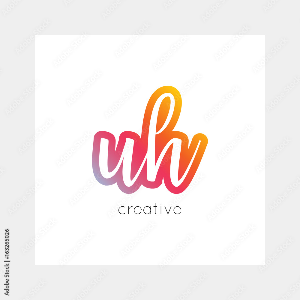 UH logo, vector. Useful as branding, app icon, alphabet combination ...