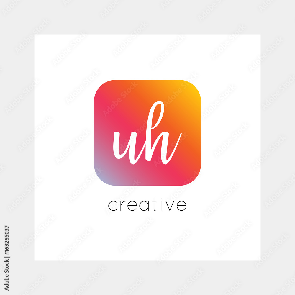 UH logo, vector. Useful as branding, app icon, alphabet combination ...