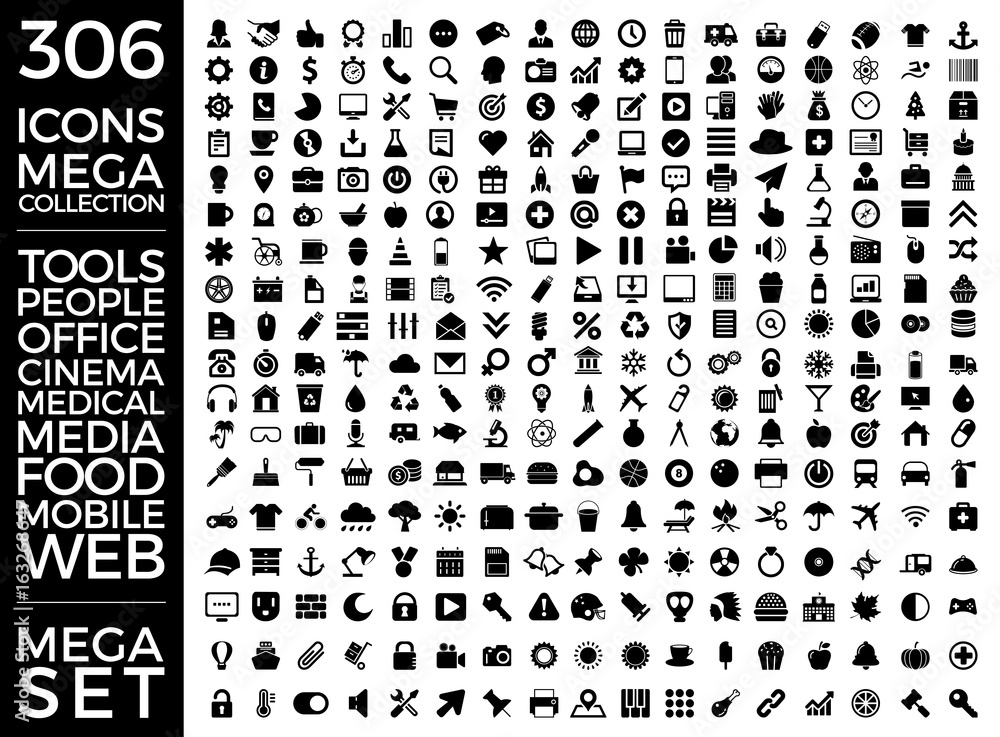 Set Of Icons and Logos, Quality Universal Pack, Big Icon and Logos ...